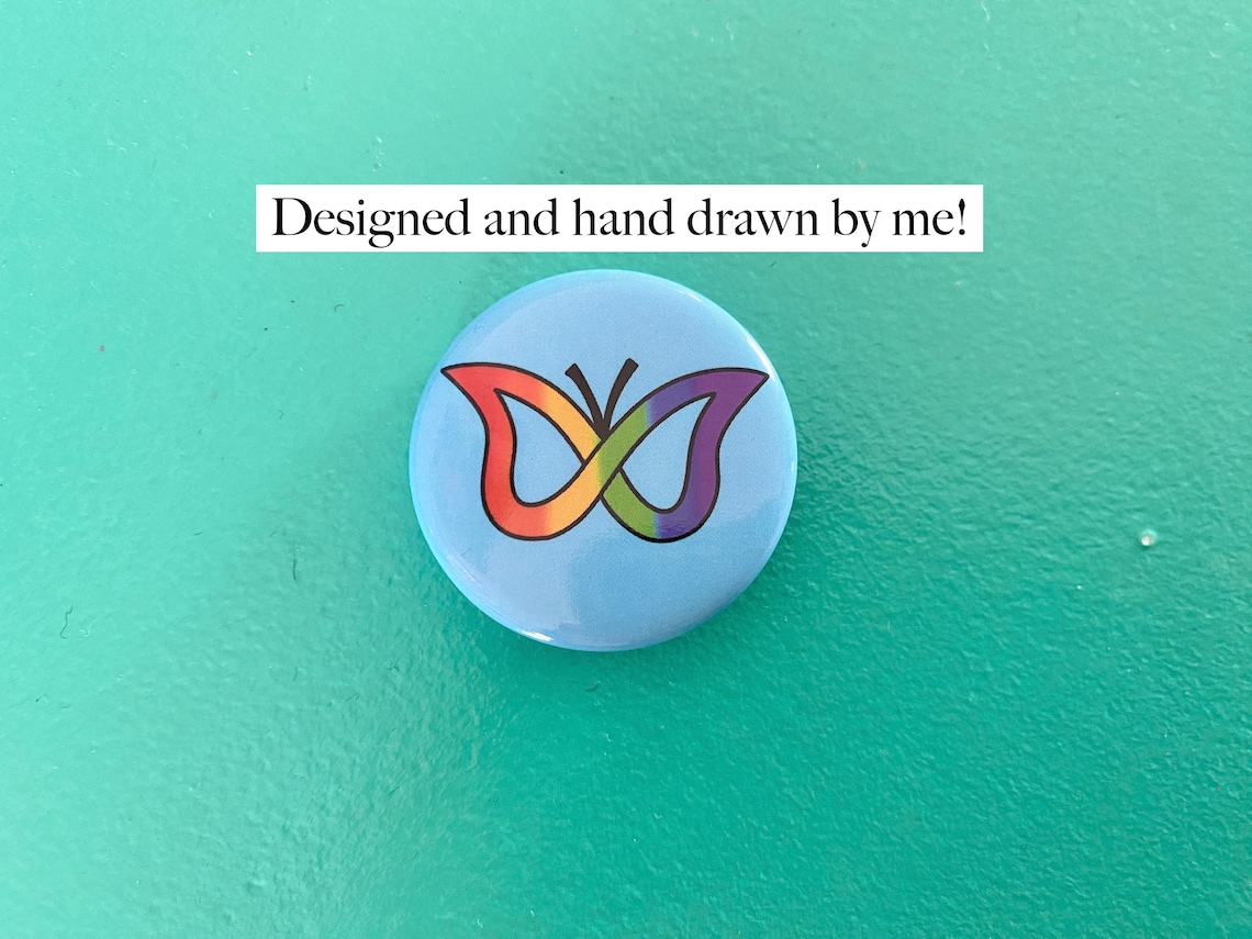 ADHD Awareness Pin, Neurodiversity Rainbow Butterfly, 1.25 Inch - Etsy