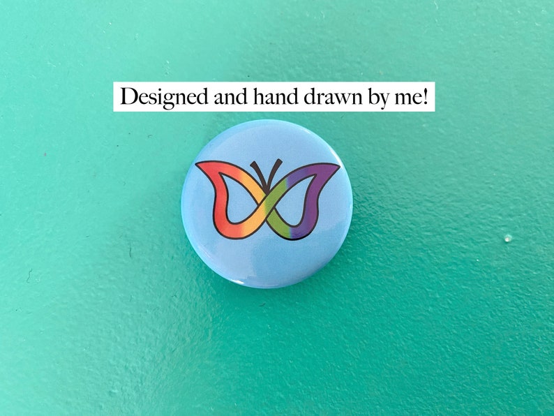 ADHD Awareness Pin, Neurodiversity Rainbow Butterfly, 1.25 Inch - Etsy