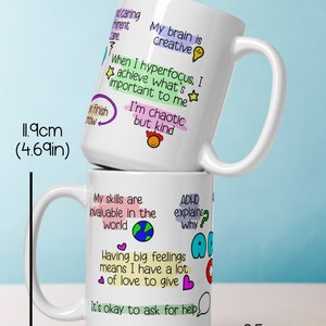 ADHD Mug, Custom Affirmation, ADHD Gifts, ADHD Awareness, Mental Health ...