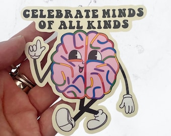 Celebrate All Kinds of Minds Flower Brain Sticker - Etsy