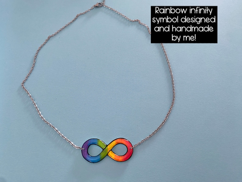 Rainbow Infinity Autism Necklace, Neurodiversity Pride Jewelry - Etsy