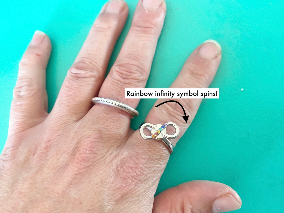 Autism Infinity Ring, ADHD Ring, Fidget Spinner Ring, Anxiety Spinning ...
