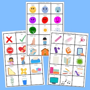 Visual Communication Cards for School, Nonverbal Communication Board ...