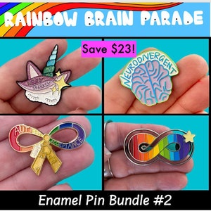 Mental Health Pins, Therapist Gift, Autism Enamel Pins, Neurospicy ...