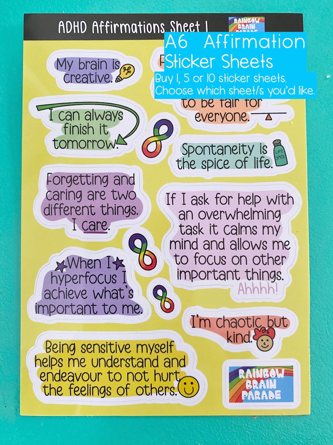 ADHD Stickers, Autism Affirmations Stickers, Neurodiverse Sticker ...