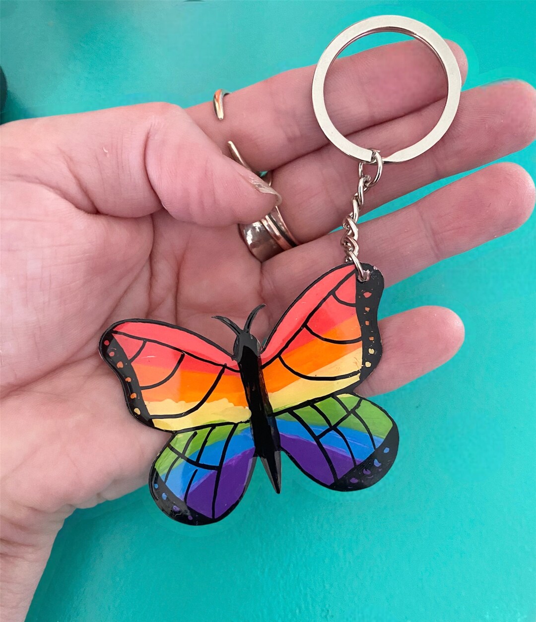 ADHD Butterfly Pride Keychain Keyring, ADHD Gifts, ADHD Art ...