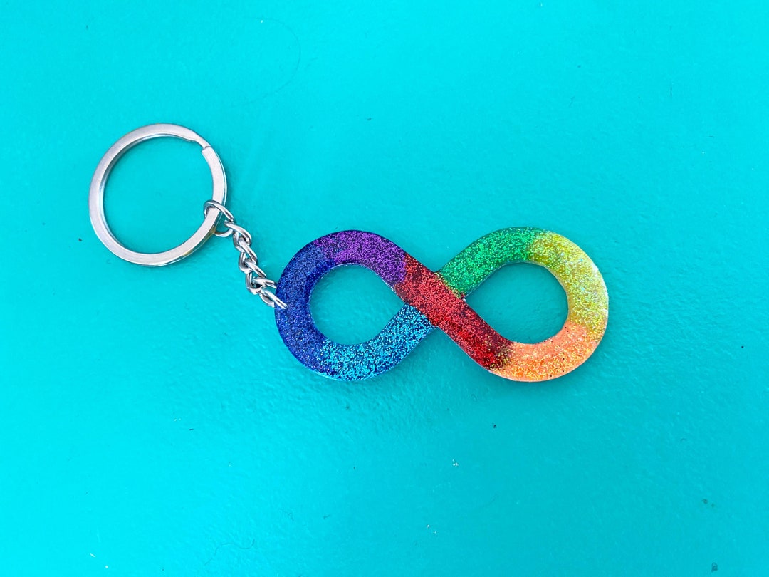 Autism Symbol, ADHD Keychain, AUDHD, Infinity Rainbow Keyring ...