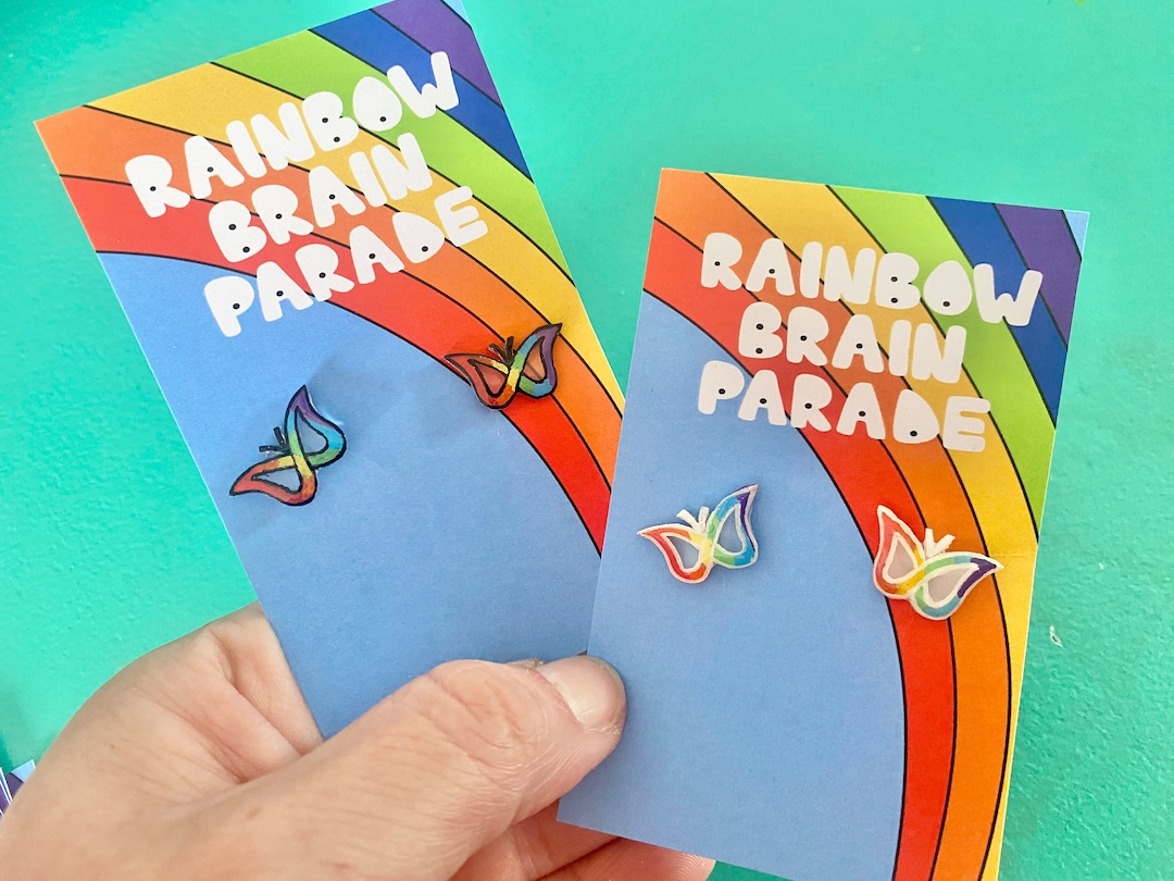 Handmade Rainbow Butterfly ADHD Earrings, Neurodiversity Jewelry - Etsy
