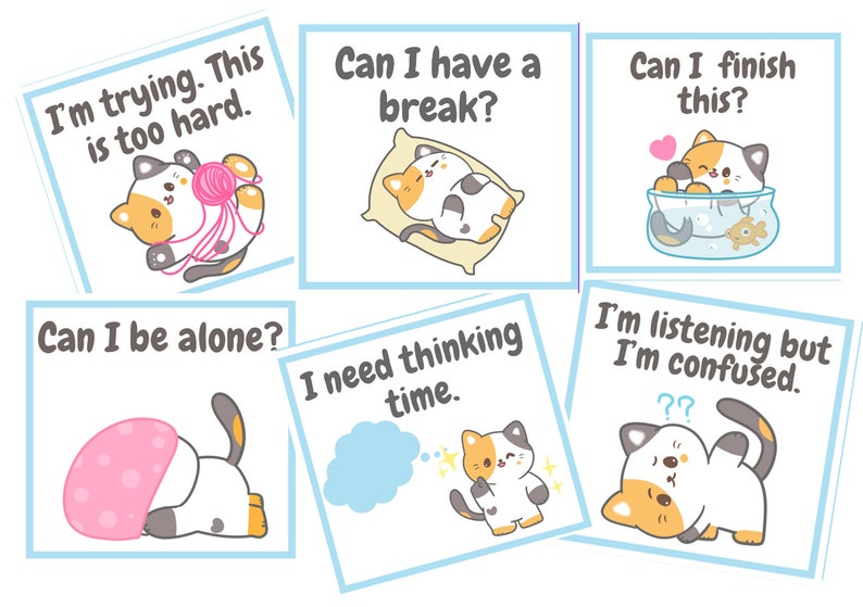 Cat Communication Cards for Autism, Visual Supports (digital Download ...