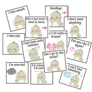 Autism Dinosaur Communication Cards for School, Nonverbal Visual ...