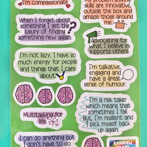 Autism Affirmations Stickers, ADHD Stickers, Neurodiverse Sticker ...