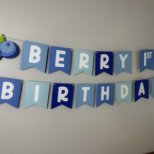 Blueberry Berry First Birthday Banner- Berry First Birthday Party ...