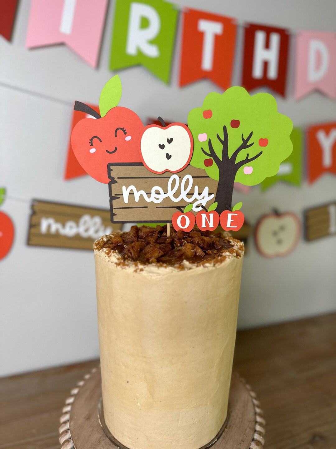 Apple Birthday Cake Topper - Apple Cake Topper - Apple of My Eye ...
