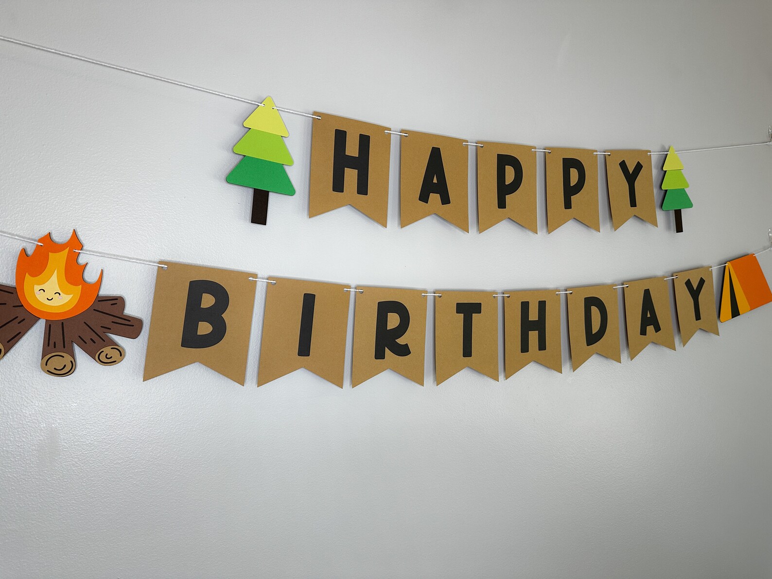 Camping Birthday Banner Camp Birthday Banner Camping Happy Birthday ...
