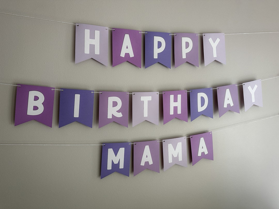 Personalized Birthday Banner - Purple Birthday Banner - Purple Party ...
