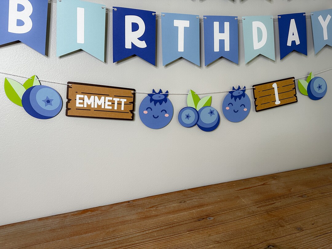 Blueberry Berry First Birthday Garland - Custom Blueberry Birthday ...