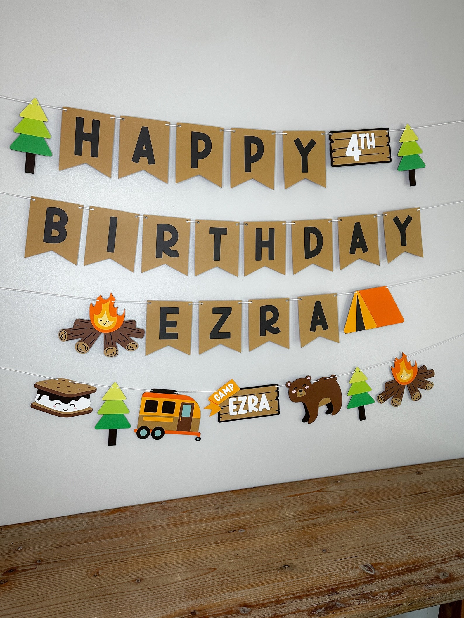 Camping Birthday Banner Camp Birthday Banner Camping Happy Birthday ...