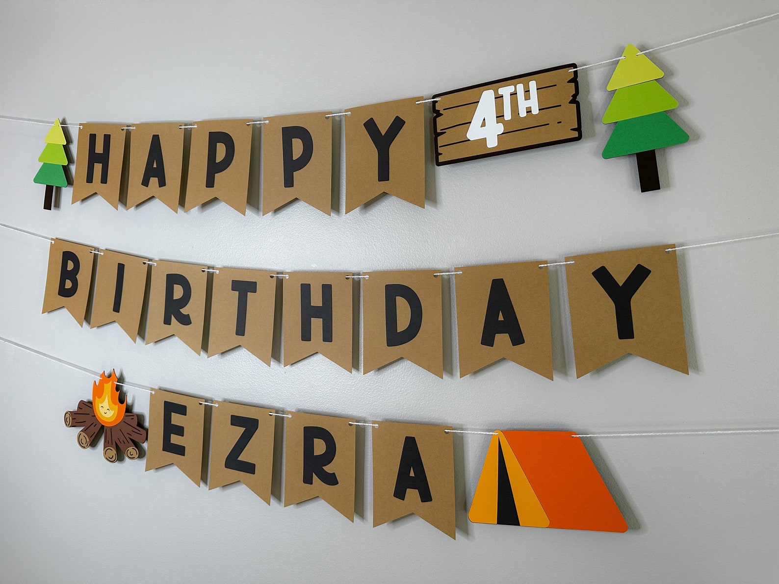 Camping Birthday Banner Camp Birthday Banner Camping Happy Birthday ...