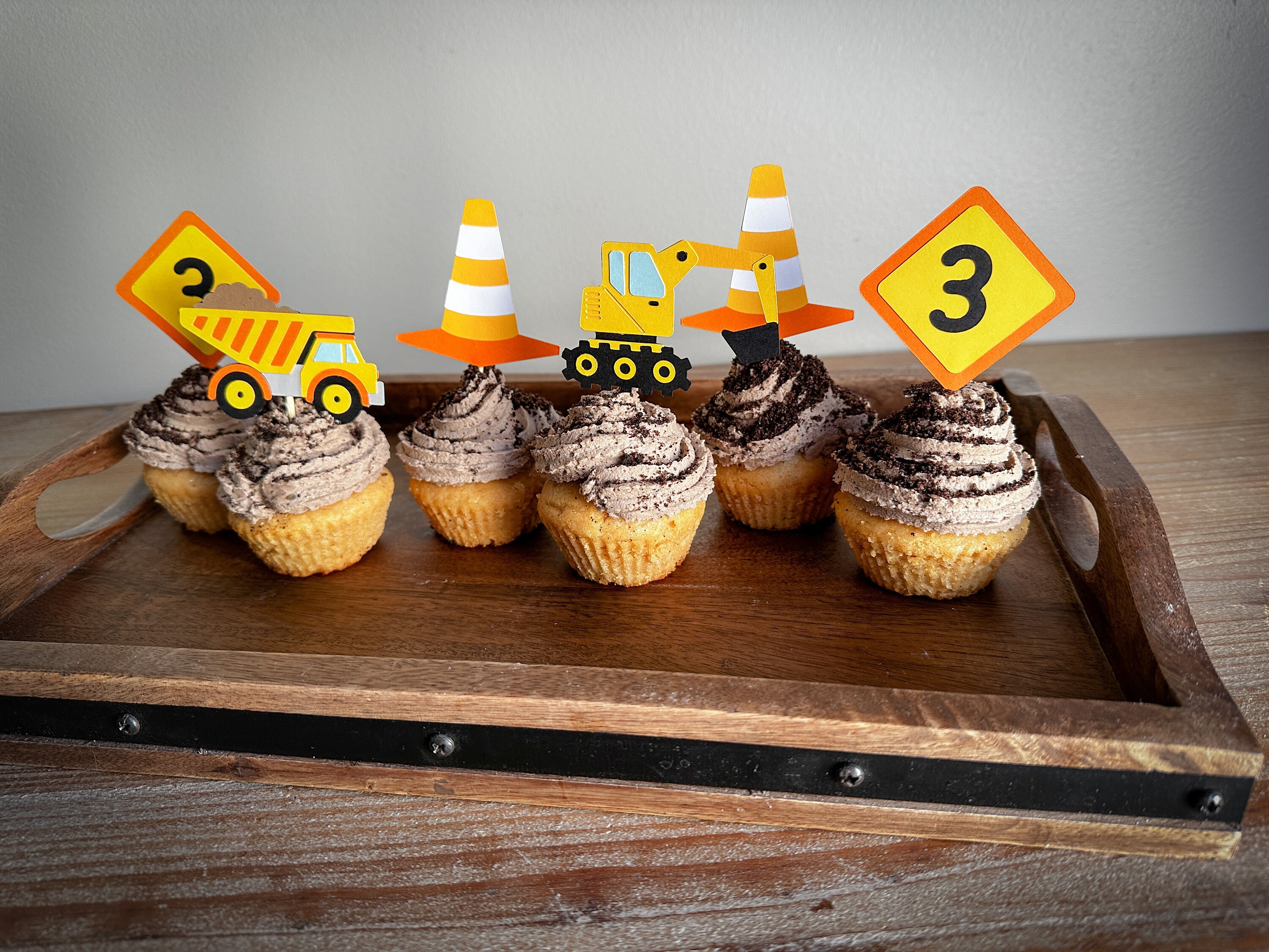 Construction Cupcake Toppers Construction Party - Etsy