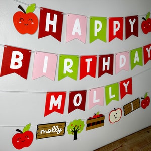 Apple Birthday Banner - Apple Birthday Party - Apple Party Decor ...