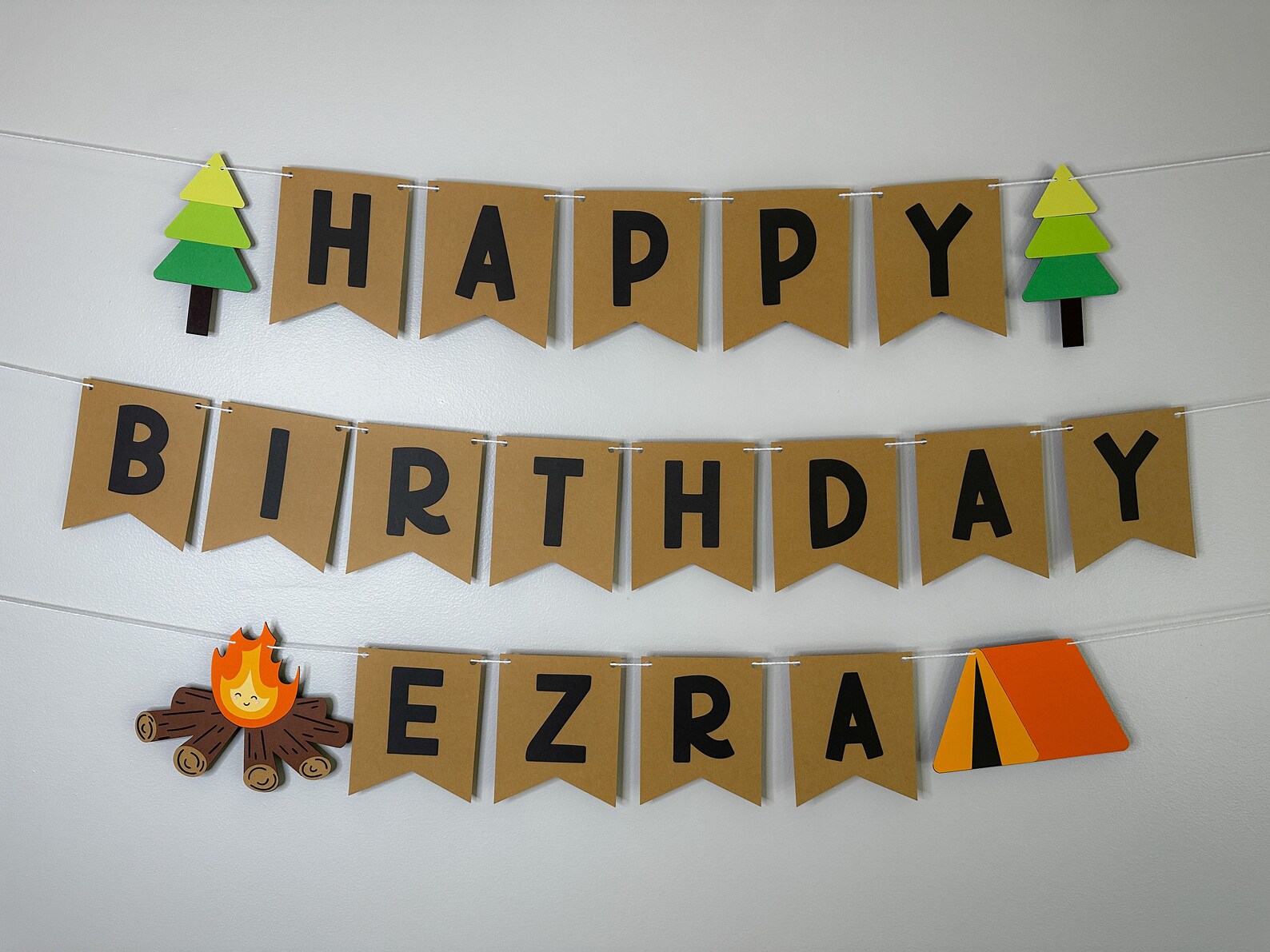 Camping Birthday Banner Camp Birthday Banner Camping Happy Birthday ...