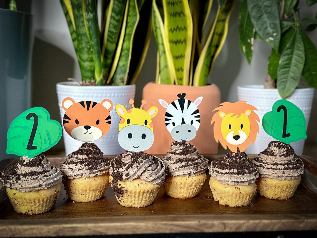 Jungle Animal Cupcake Toppers - Jungle Baby Shower - Safari Baby Shower ...