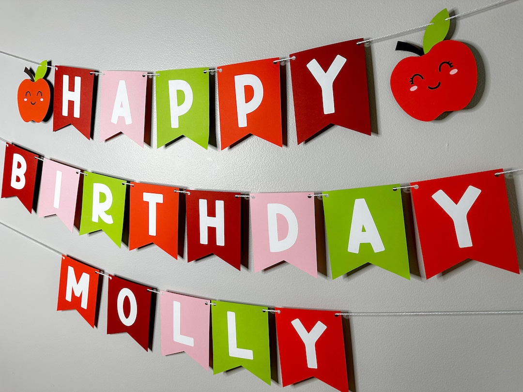 Apple Birthday Banner - Apple Birthday Party - Apple Party Decor ...