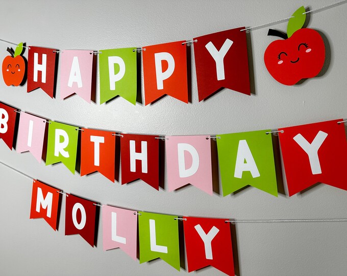 Apple Birthday Banner Apple Birthday Party Apple Party Decor Bushels of ...