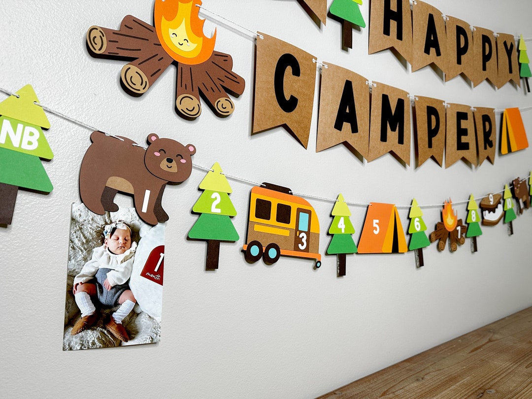 Camping Monthly Photo Banner - Camping Monthly Milestone Banner ...