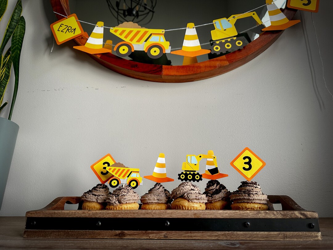 Construction Cupcake Toppers - Construction Party - Construction ...