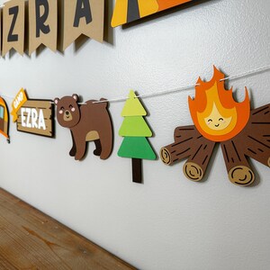 Camping Birthday Banner - Camp Birthday Banner - Camping Happy Birthday ...