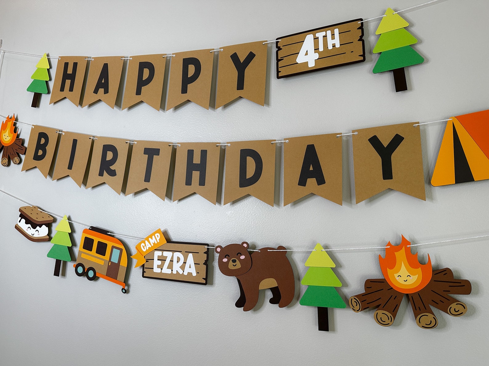Camping Birthday Banner Camp Birthday Banner Camping Happy Birthday ...