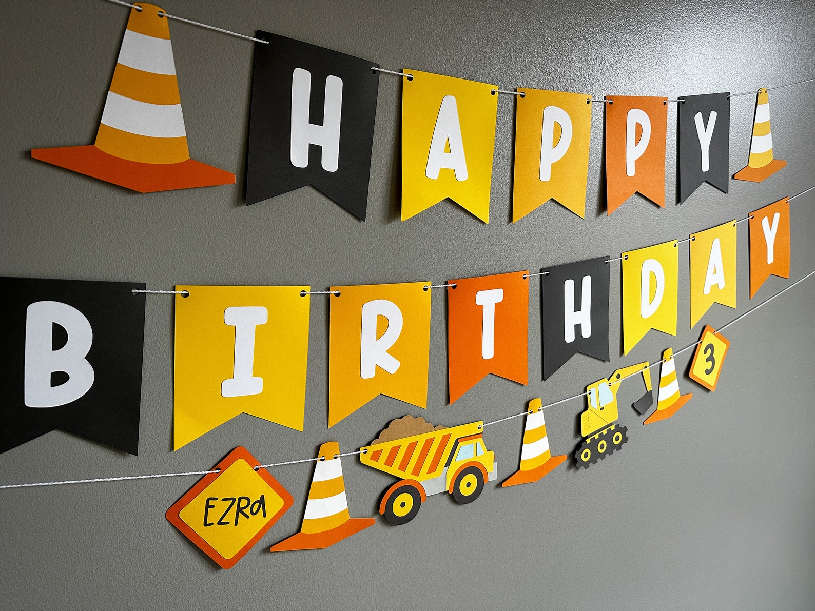 Construction Birthday Banner Construction Party Banner Construction ...