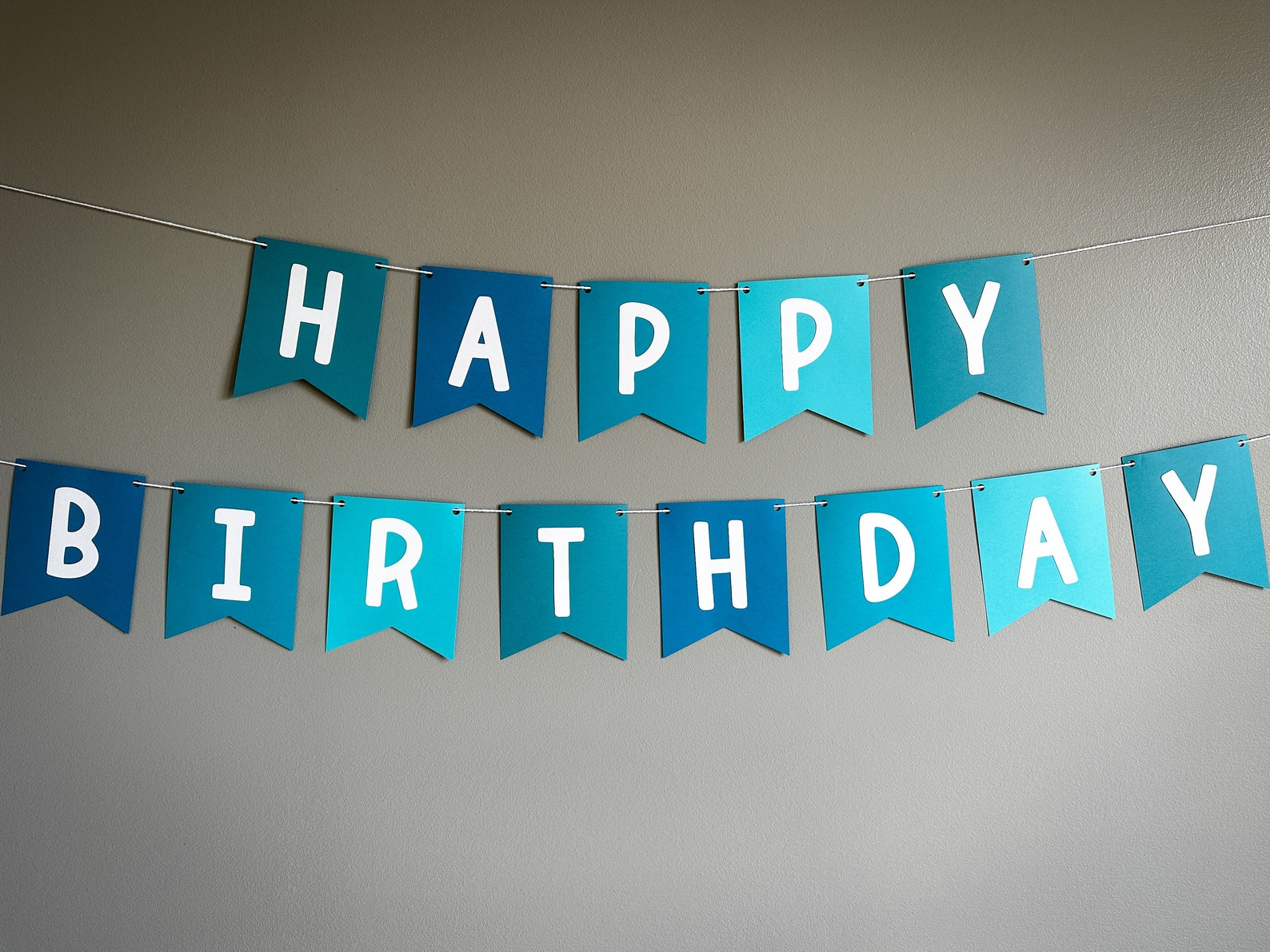 Personalized Birthday Banner Teal Ombre Birthday Banner - Etsy