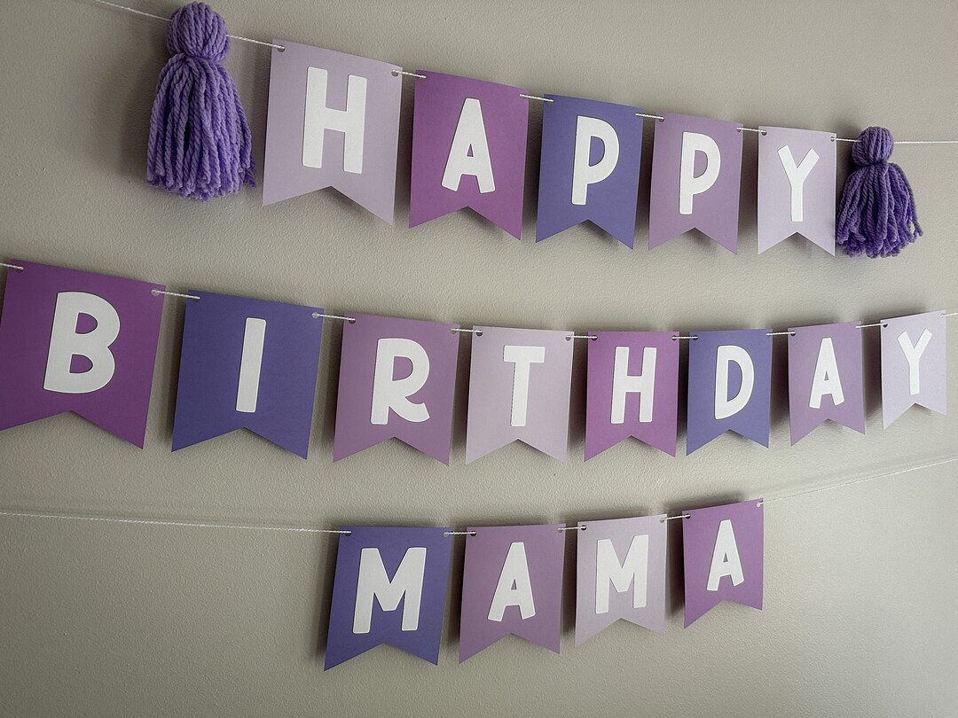 Personalized Purple Birthday Banner With Tassels - Purple Birthday ...