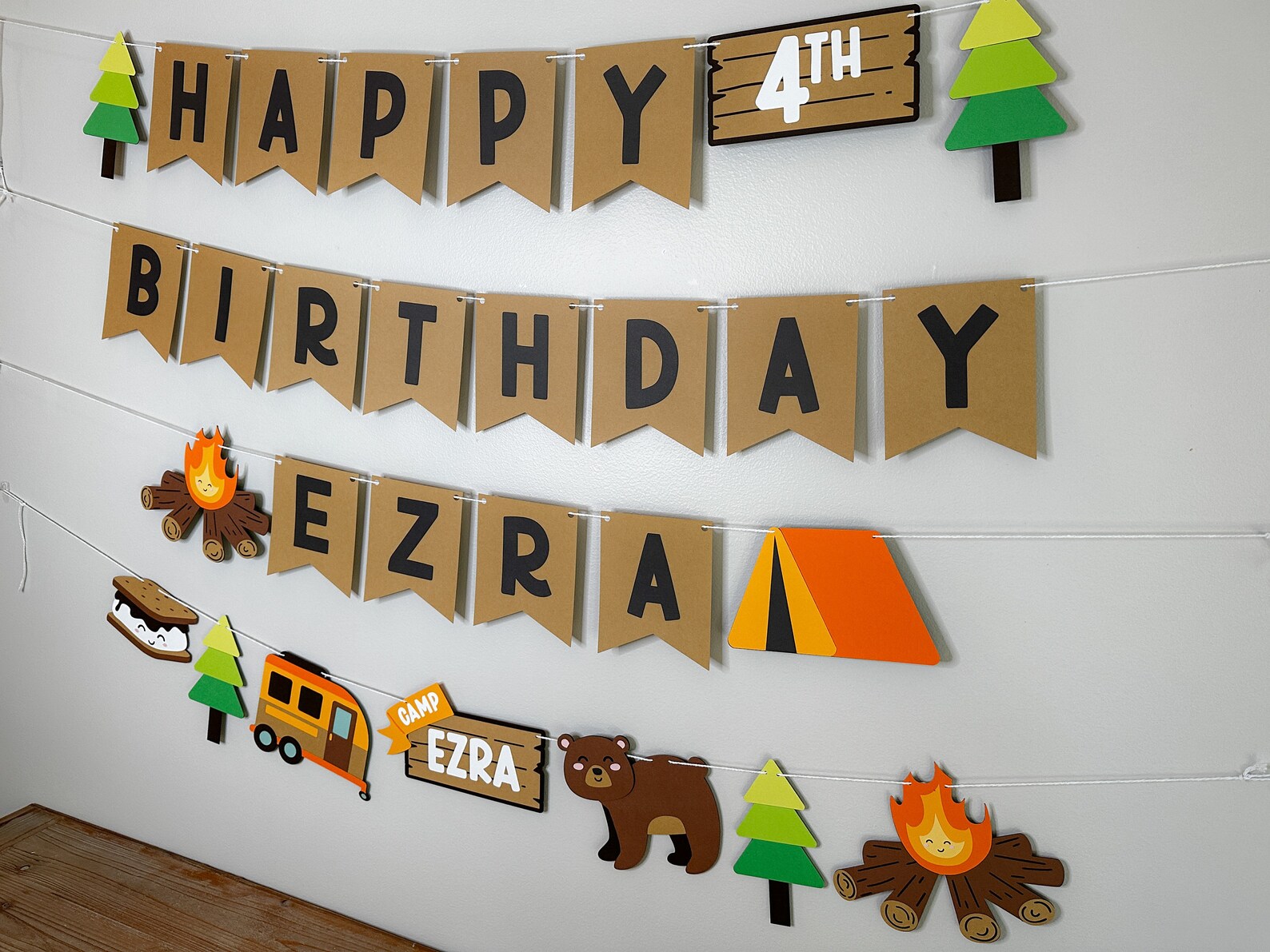 Camping Birthday Banner Camp Birthday Banner Camping Happy Birthday ...
