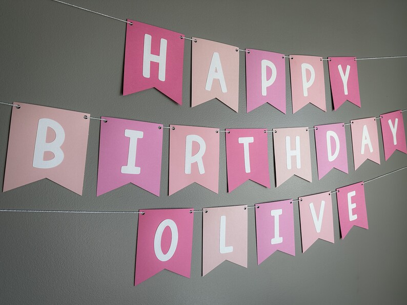 Personalized Birthday Banner Pink Birthday Banner Pink - Etsy