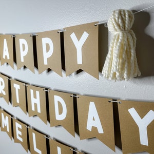 Personalized Neutral Birthday Banner With Tassels - Boho Birthday ...