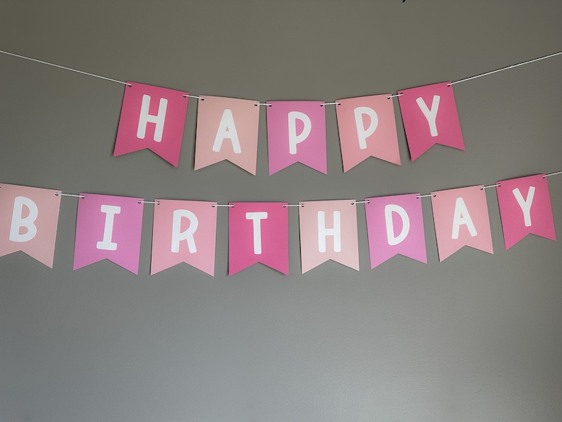 Personalized Birthday Banner Pink Birthday Banner Pink - Etsy