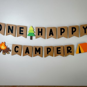 Happy Camper Banner - One Happy Camper Banner - Camping Birthday - One ...