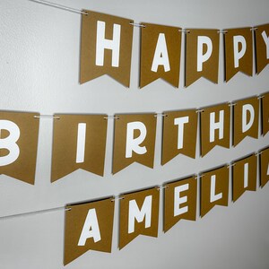 Personalized Neutral Birthday Banner - Tan Birthday Banner - Kraft ...