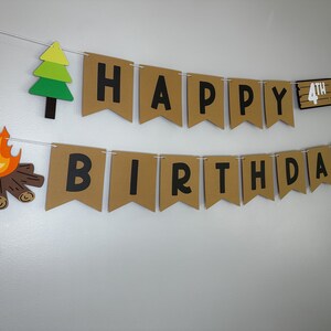 Camping Birthday Banner - Camp Birthday Banner - Camping Happy Birthday ...