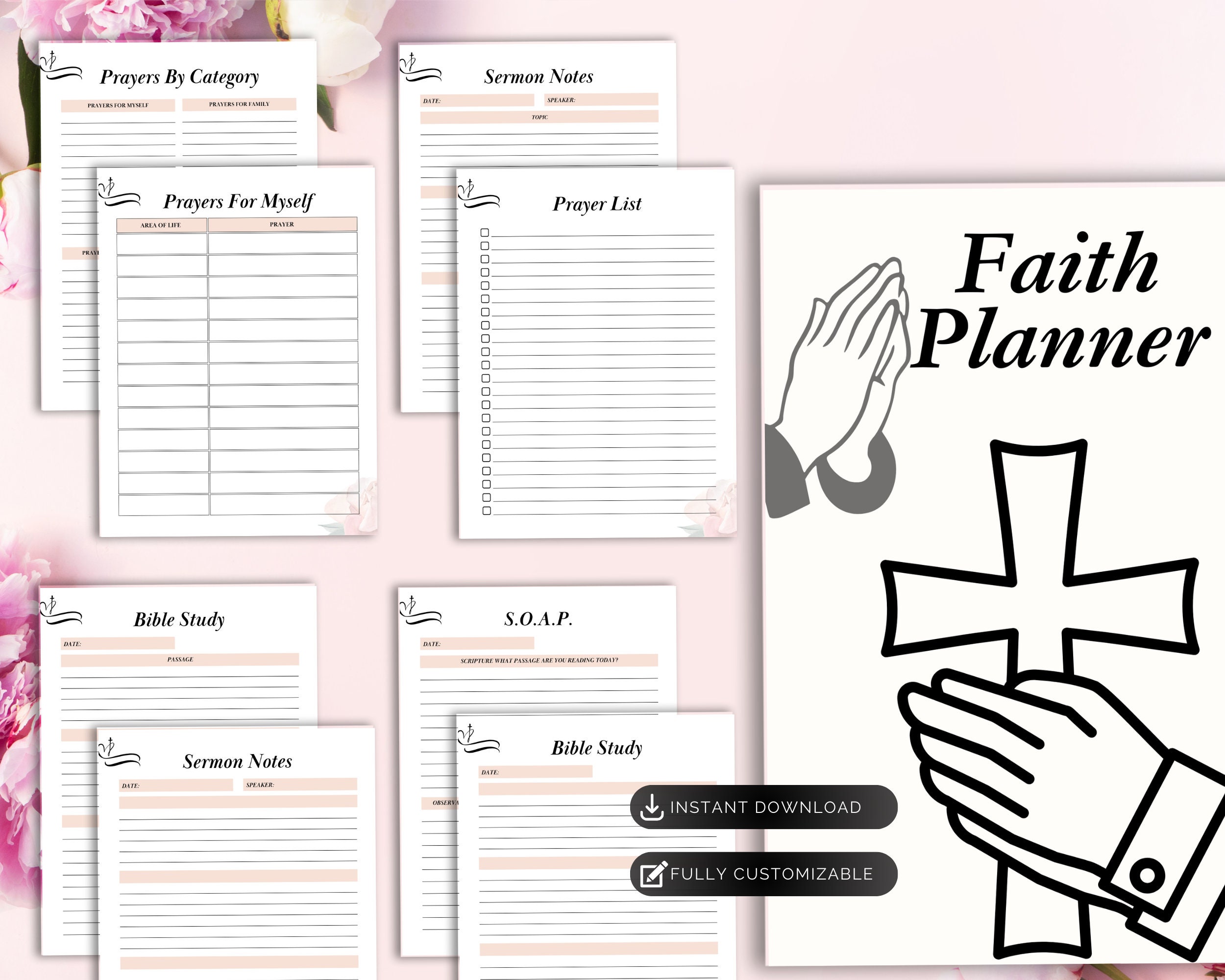 Faith Journey Printable Planner, Faith Planner, in Depth Bible Study ...