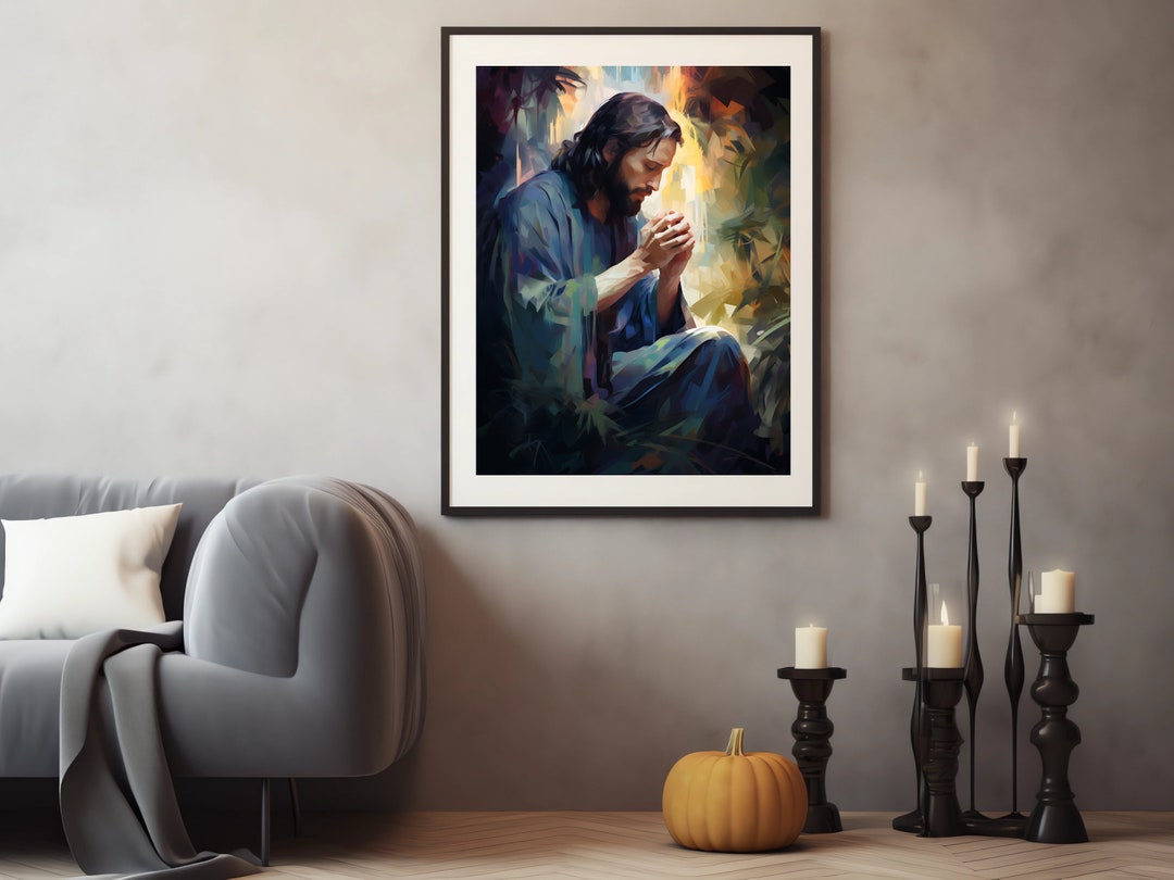 Jesus Praying Wall Art, Printable Art, Jesus Print, Jesus Poster, Jesus ...