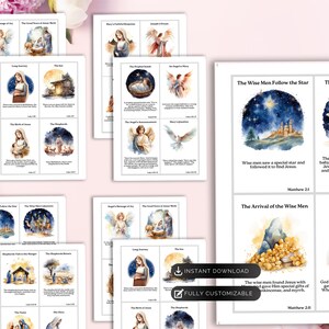 Christmas Bible Story Flash Card, Printable Digital Download, Bible ...