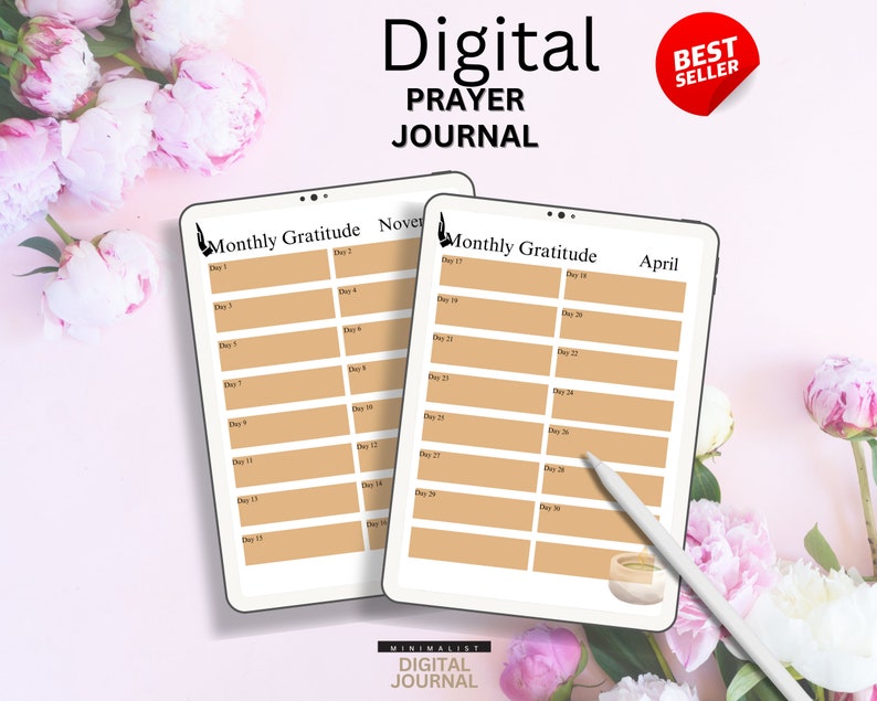 Digital PRAYER JOURNAL, Printable Planner, Christian Journal, Religious ...