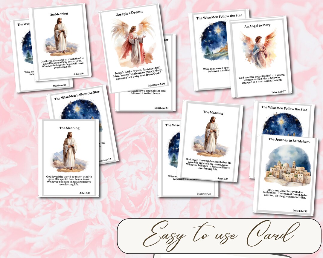 Christmas Bible Story Flash Card, Printable Digital Download, Bible ...