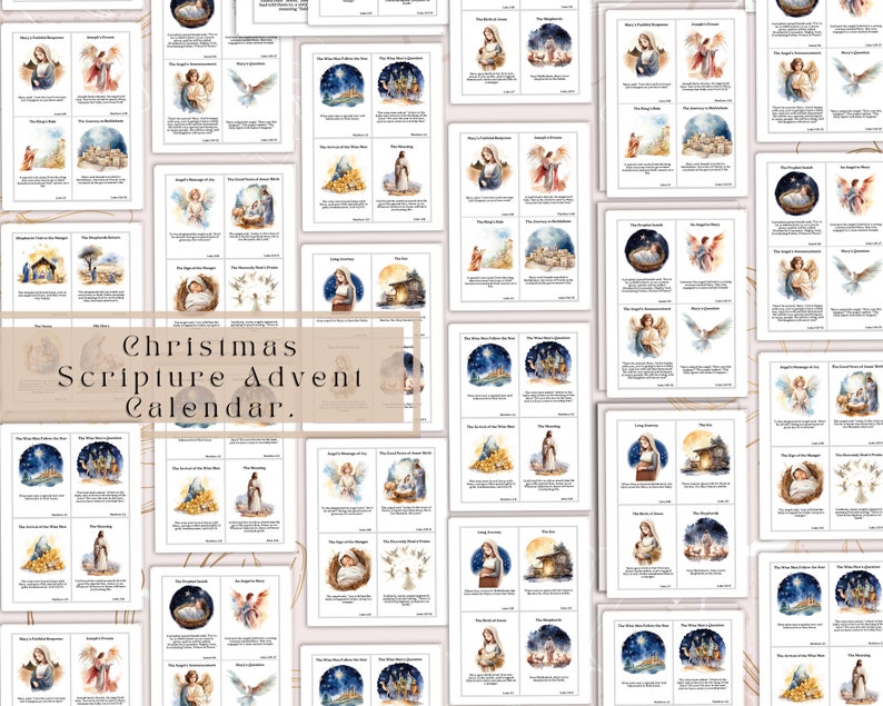 Christmas Bible Story Flash Card, Printable Digital Download, Bible ...