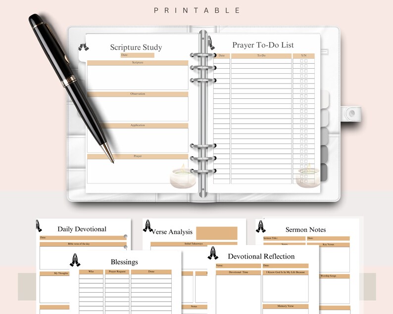 Digital PRAYER JOURNAL, Printable Planner, Christian Journal, Religious ...