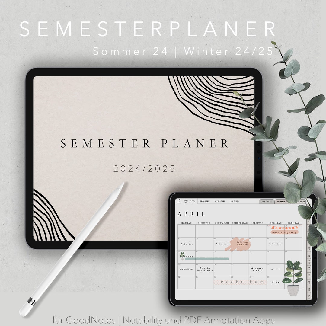 Digitaler Semesterplaner 2024/ 2025 · Studentenplaner Ipad, GOODNOTES ...